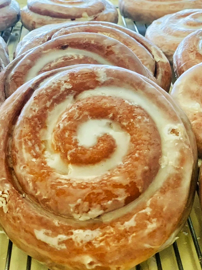 The perfect cinnamon roll spiral hypnotizes you into a sugar-induced trance. Resistance is both futile and foolish.
