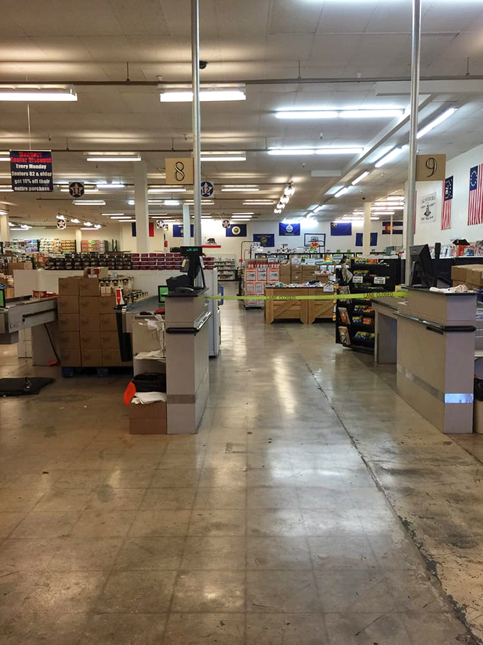 Numbered checkout lanes await your cart of discoveries. The final stage of your bargain-hunting expedition ends with satisfying savings.