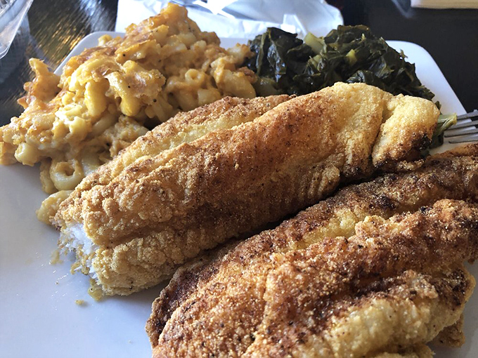 Mac and cheese meets fried chicken in a takeout container that might as well be labeled "Happiness To Go."