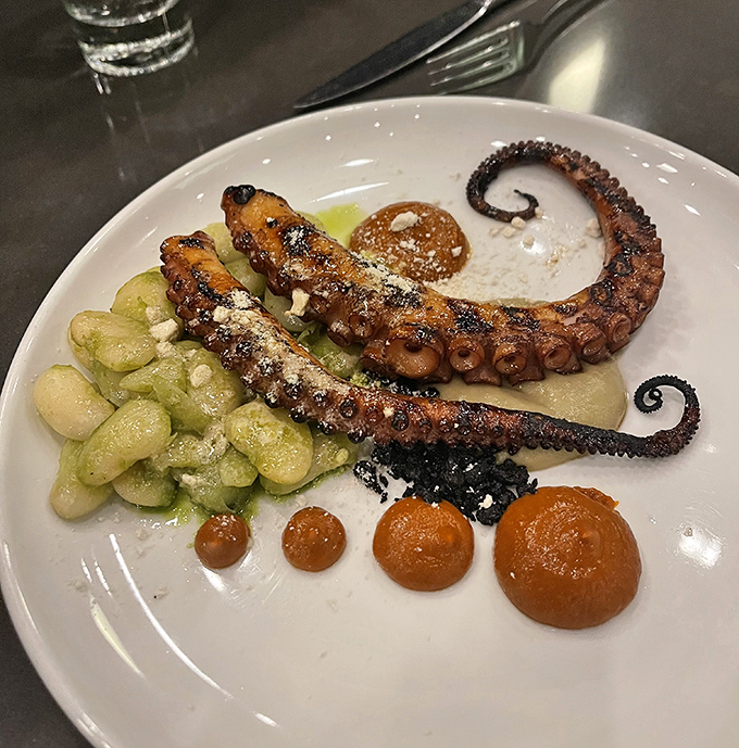 Octopus this perfectly grilled should have its own Instagram account. The tentacle curl is nature's way of saying "I'm ready for my close-up."