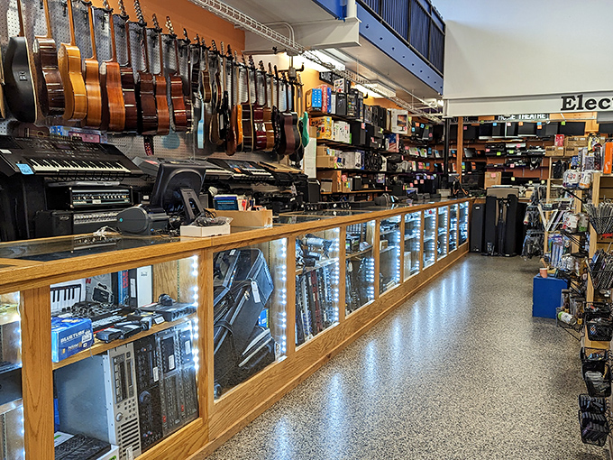 Like a literary Grand Canyon, these endless rows of books stretch toward the horizon, organized with a librarian's precision. Photo