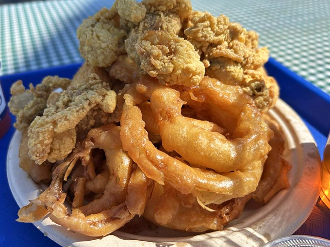 Golden, crispy onion rings and perfectly fried seafood&mdash;because Richardson's knows sometimes you need a savory prelude to your sweet finale.