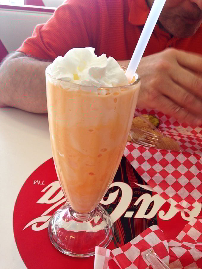 The orange creamsicle milkshake delivers childhood summer memories in liquid form—that perfect marriage of creamy vanilla and citrus nostalgia.