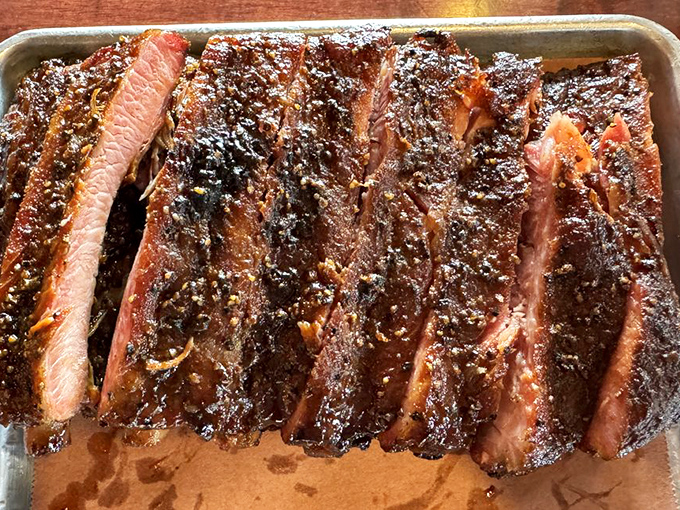Not all heroes wear capes&mdash;some wear smoke rings. These ribs display the telltale pink boundary that separates barbecue amateurs from masters.