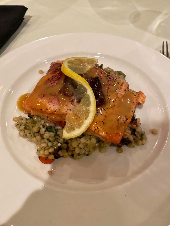 Salmon that clearly didn't get the memo about being in landlocked Missouri. This citrus-kissed beauty could make coastal restaurants jealous.