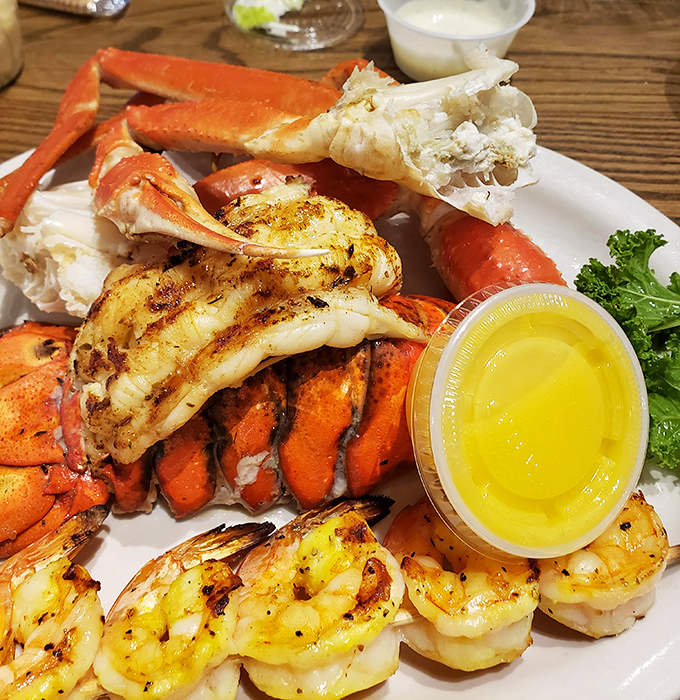 Snow crab legs and grilled shrimp &ndash; the ocean's finest offerings arranged with the care of a Renaissance painting. Butter makes everything better.
