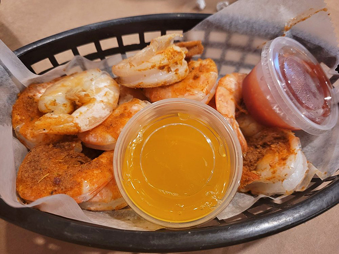 These plump shrimp, dusted with Old Bay and ready for dunking, are the reason plastic bibs were invented.