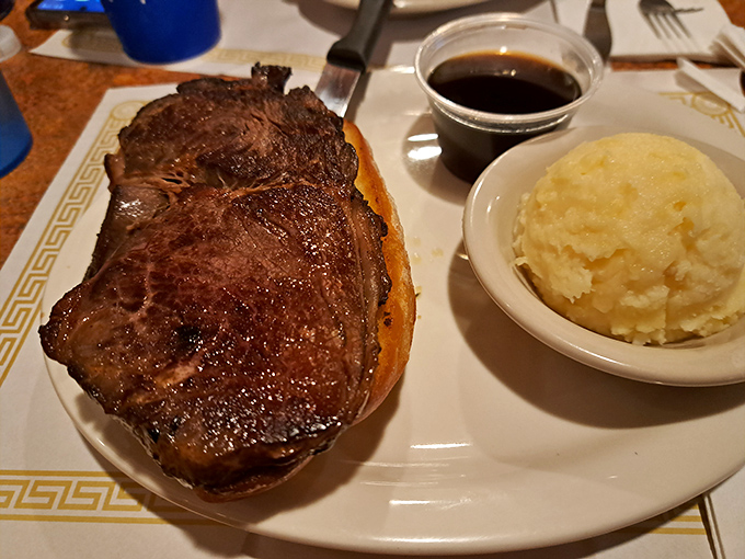 Even landlubbers find happiness at Dorido's with this perfectly seared steak. No life vest required for this meaty expedition.