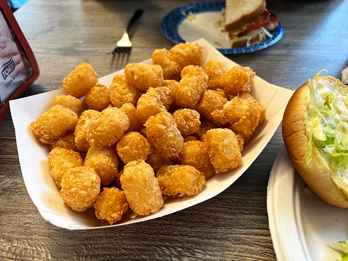 Golden nuggets of potato perfection. These tater tots aren't just a side dish—they're little crispy ambassadors of happiness.