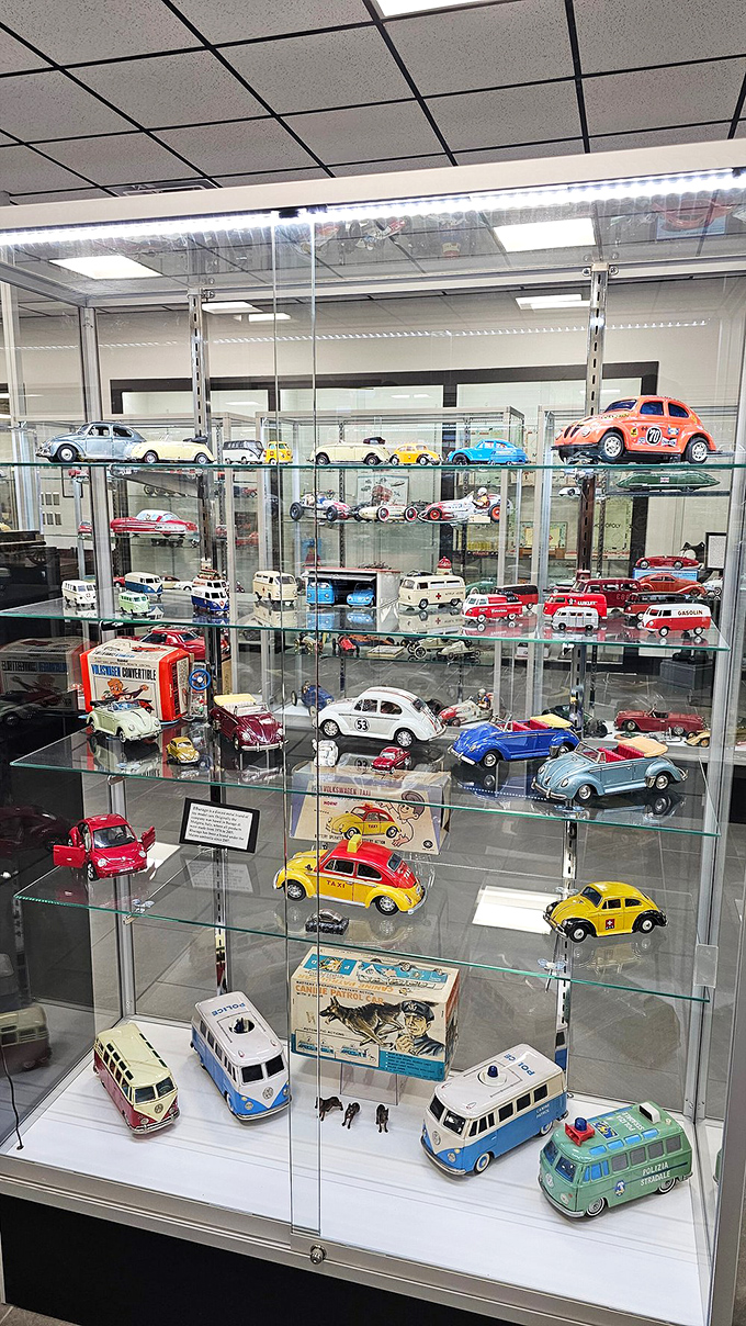 A Volkswagen bus convoy in miniature brings back memories of road trips and simpler times. These collectibles remind us that nostalgia comes in all scales.