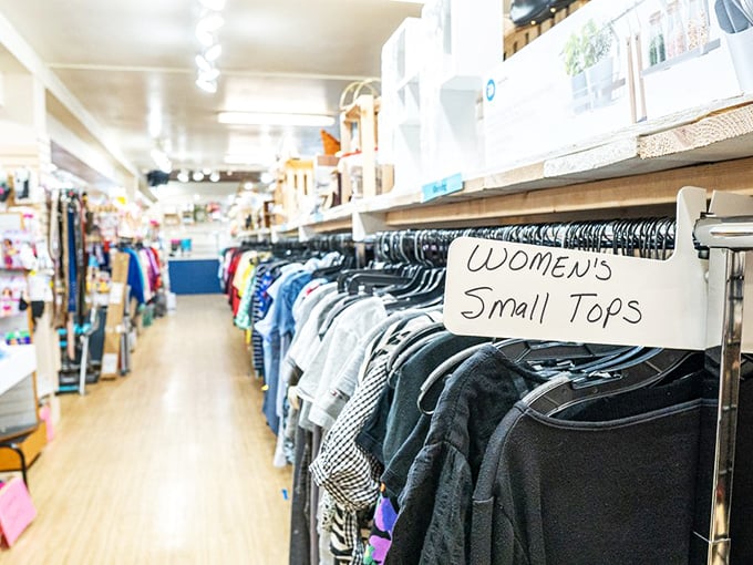 Navigate the women's tops section like a fashion archaeologist&mdash;each hanger potentially holds your next favorite shirt.