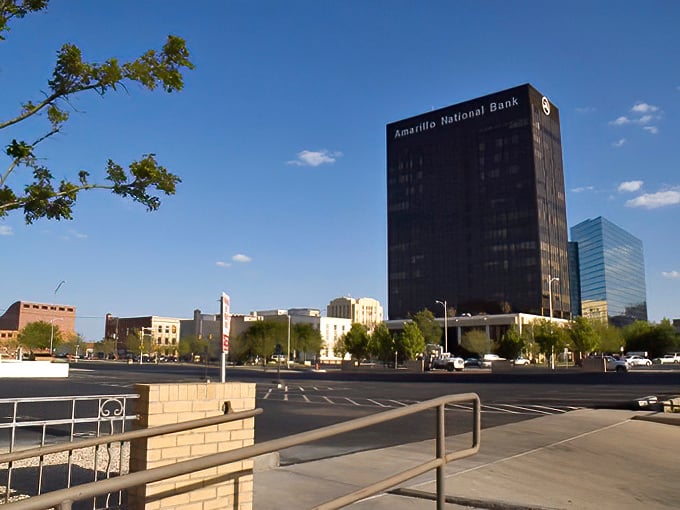 Amarillo's skyline stands tall against the endless Texas sky. Modern meets vintage in this affordable Panhandle paradise.