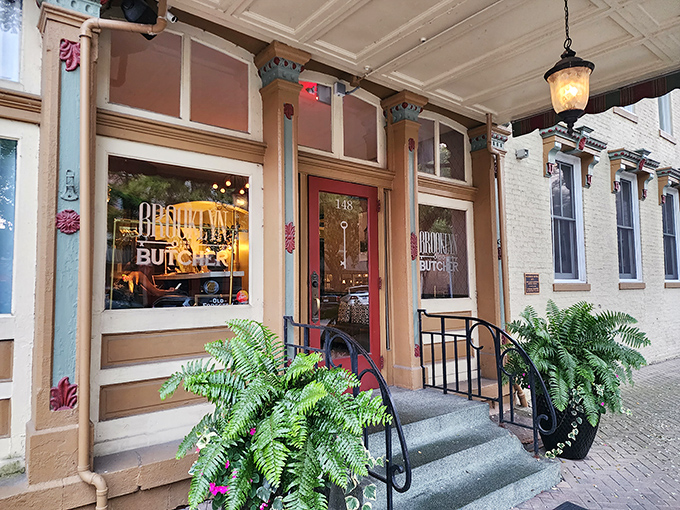 Brooklyn and The Butcher's historic storefront hints at the perfect marriage of old-world craftsmanship and new-world flavor waiting inside.