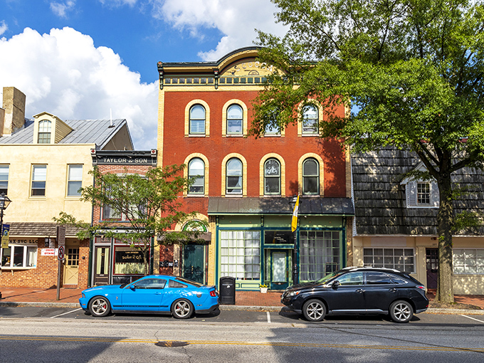 Burlington's colorful storefronts invite window shopping and impromptu conversations with fellow browsers.