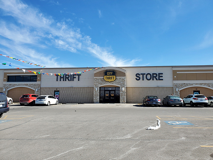 City Thrift's stone facade gives it castle-like grandeur&mdash;a palace where bargains reign supreme.