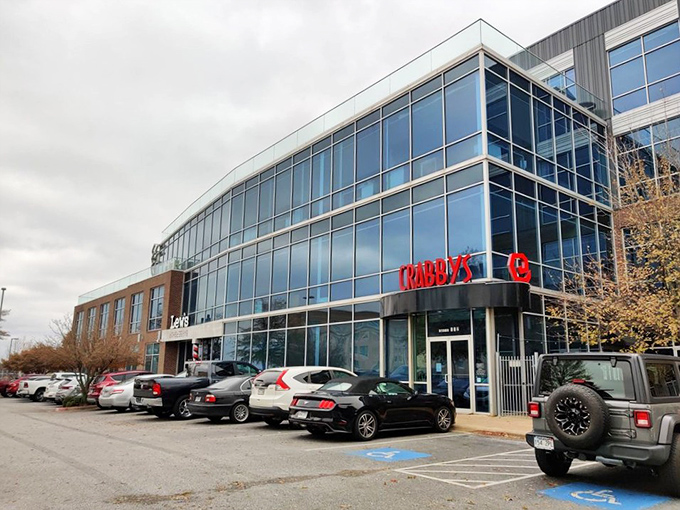 Crabby's sleek glass exterior might look corporate, but inside beats the heart of a true seafood lover's paradise.