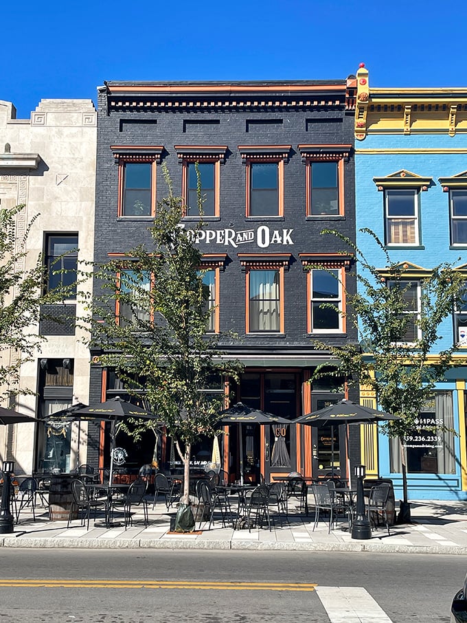 This stately brick building in downtown Danville houses Copper & Oak, where good food and conversation flow as freely as Kentucky bourbon.