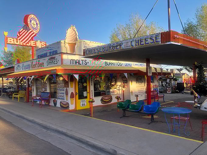 Route 66 nostalgia served fresh daily! Delgadillo's Snow Cap's whimsical exterior promises burgers with a side of Americana.