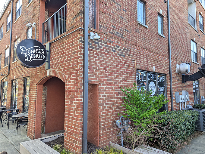 Nestled in red brick with a sign that simply says, "Trust us, you want what we're making in here."