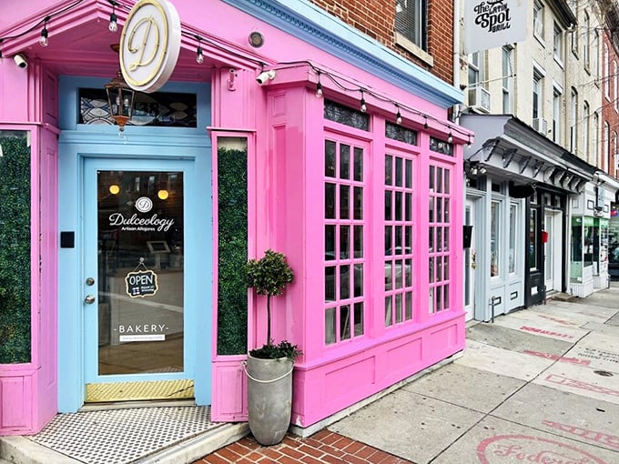 Dulceology's pink storefront isn't just a building &ndash; it's a mood, a statement, a promise of delightful excess.