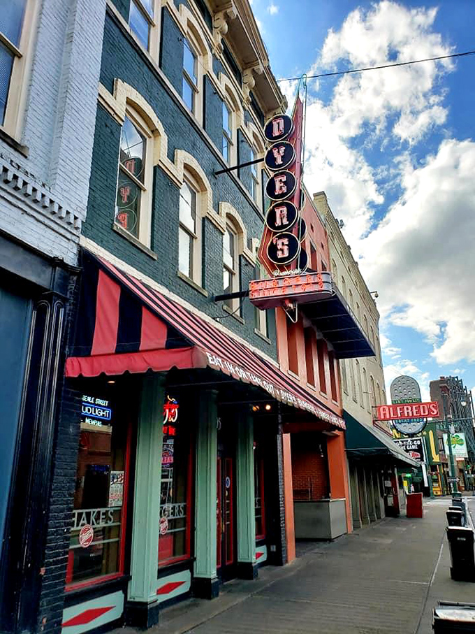 Dyer's neon sign has been guiding hungry souls to burger nirvana on Beale Street for generations.