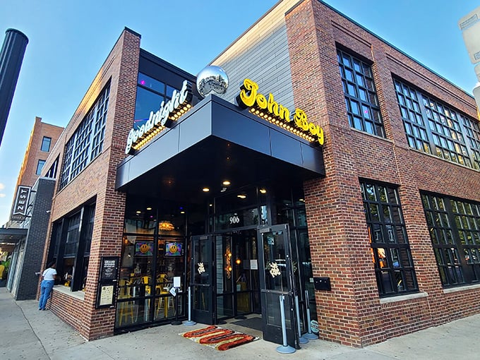 Disco isn't dead—it's serving cocktails in Columbus! This brick corner spot hides a '70s paradise inside.