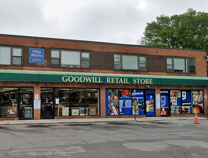 This Goodwill location sits ready to surprise you with unexpected finds. Behind these brick walls, bargains await!