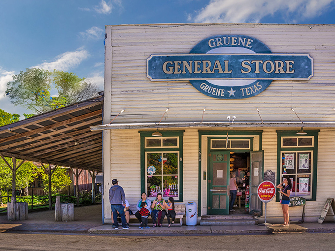 General stores in Gruene&mdash;where the balcony conversations between neighbors often last longer than the events they came to watch.