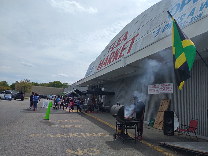 Jamaican flags and smoking grills hint at the international flavors that make this Richmond market a feast for all senses.