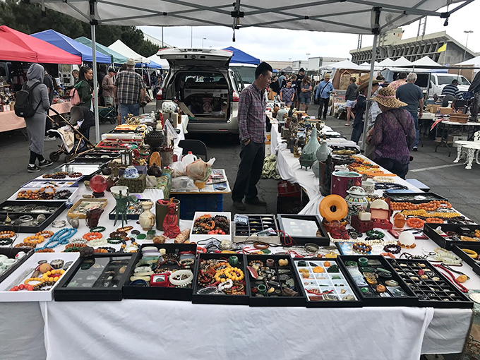 Dawn patrol at the Long Beach Antique Market. Early birds don't just get worms here&mdash;they score mid-century treasures and vintage vinyl.