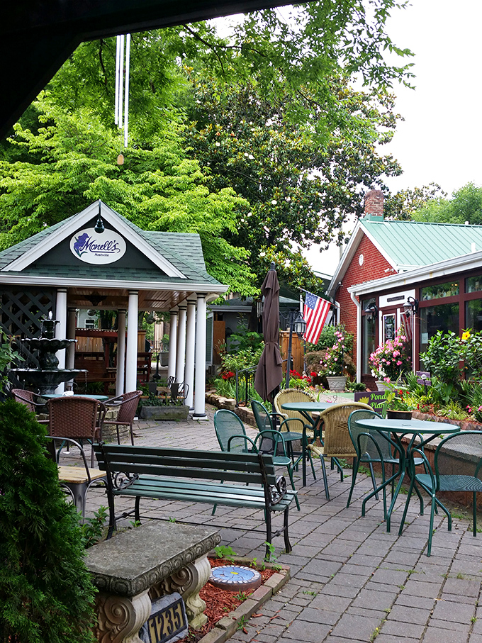 Hidden behind flowering plants and inviting patio tables, Monell's garden setting feels like the secret breakfast club you've been waiting to join.