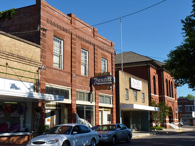 Old-school storefronts where modern conveniences meet timeless charm. The kind of main street that makes you want to open a quirky shop!