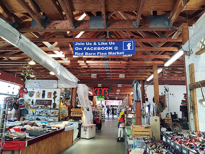 Rustic charm meets shopping paradise. Those wooden beams have witnessed countless "I can't believe I found this!" moments.