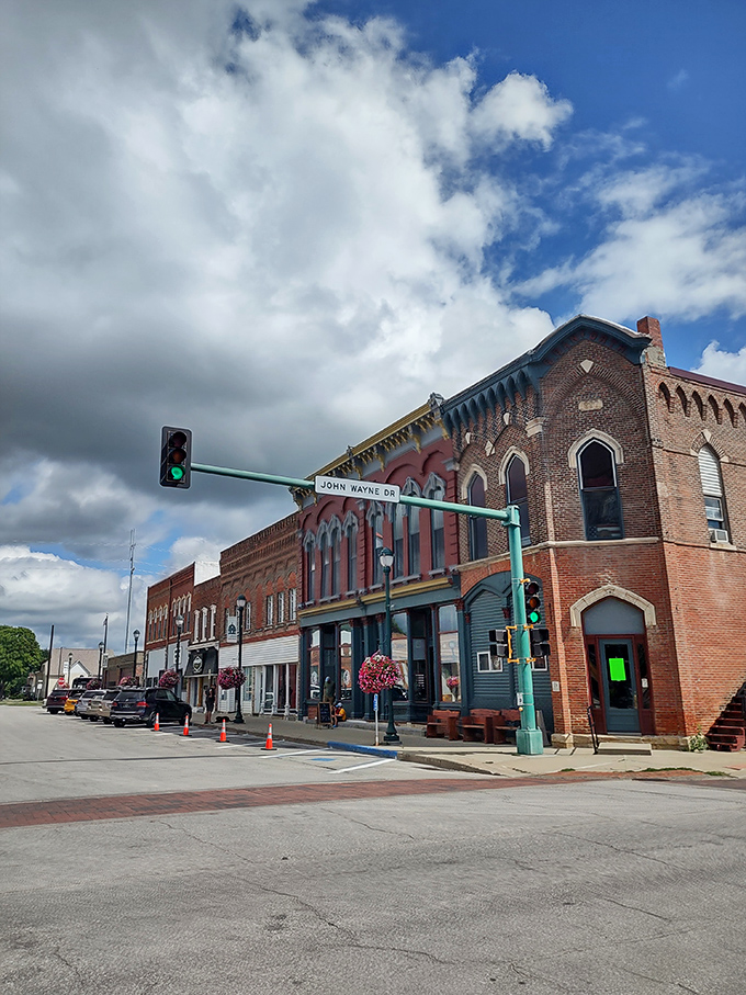 Winterset's courthouse square could be a movie set, but for locals, it's just the heart of their everyday community.