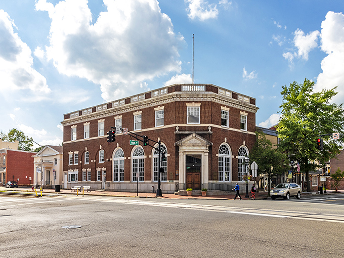 Historic buildings stand proudly along Burlington's streets, housing modern businesses with old-fashioned service.