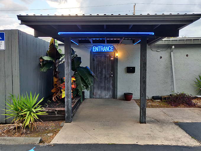 The blue neon "ENTRANCE" sign at Cattle Ranch might as well say "PREPARE FOR STEAK NIRVANA" to those in the know.