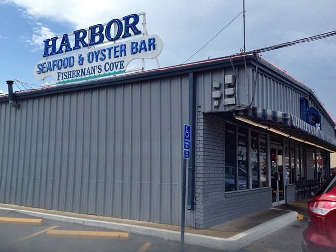 That simple blue and white sign is like a lighthouse for the seafood-starved &ndash; guiding you to safe, delicious harbor.