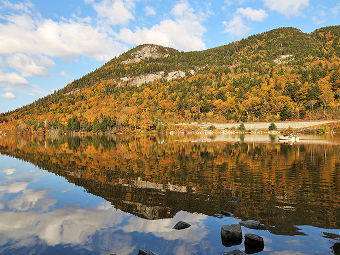The autumn mountainsides of Franconia burst with colors so vibrant they make your high-definition TV jealous. No filter needed here!