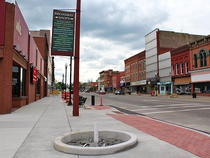 The historic storefronts of Hornell's main street harken back to simpler times&mdash;and simpler living costs that work with Social Security.