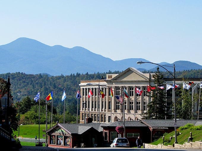 Winter transforms Lake Placid into an alpine wonderland where Olympic dreams once soared and visitors now create their own magical memories.