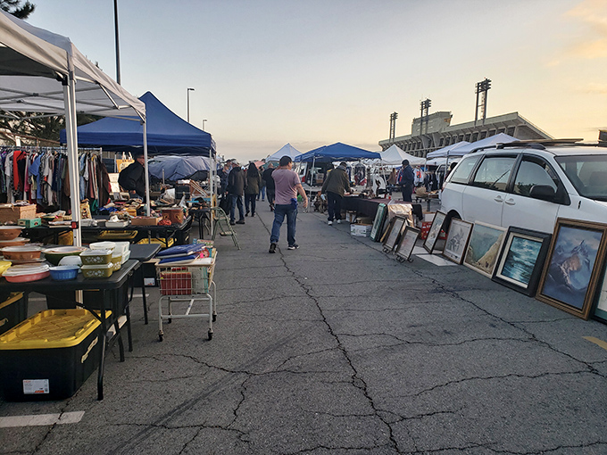 Sunset shopping at Long Beach creates the perfect lighting to spot that one-of-a-kind treasure you never knew you needed.
