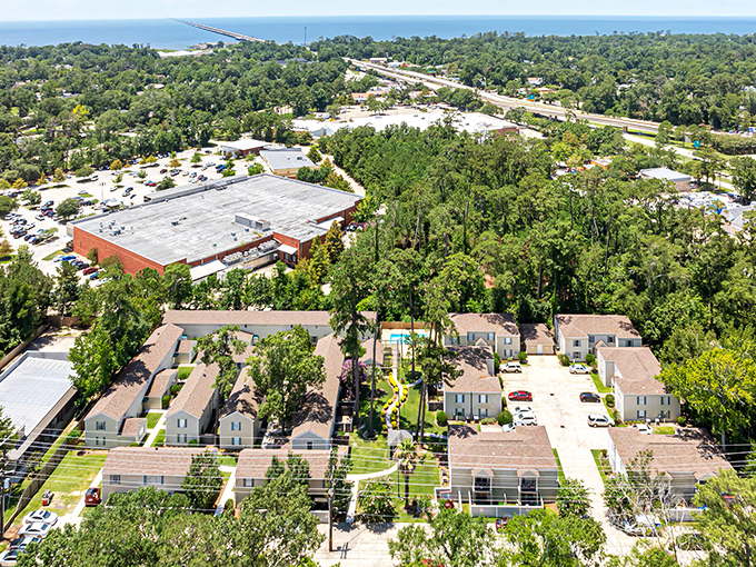 From this aerial view, Mandeville looks like a perfect miniature town, but zoom in and you'll find real people making real connections.