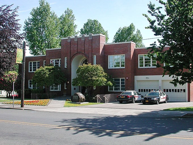 The streetscape of Milwaukie invites afternoon strolls without expensive lattes&mdash;a retiree's budget-friendly dream just minutes from Portland.