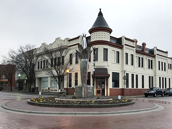 6b. Reidsville's distinctive downtown fountain marks the center of a community where living costs flow as smoothly as the water for those on fixed incomes.