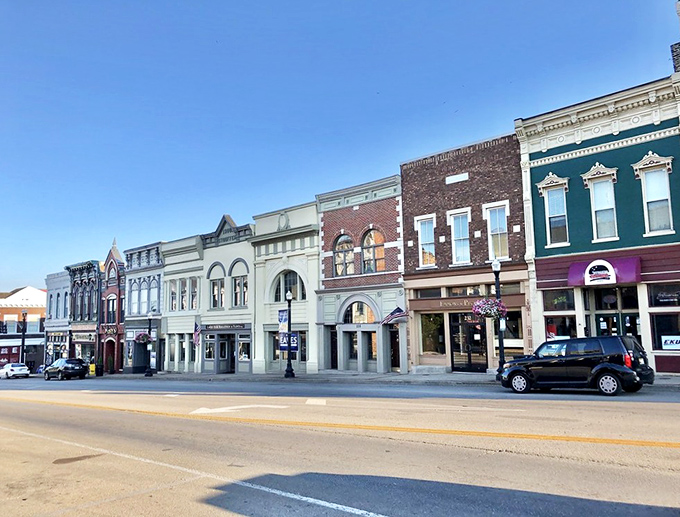 Bird's-eye view of Richmond reveals the thoughtful planning of a town that values its central gathering place.