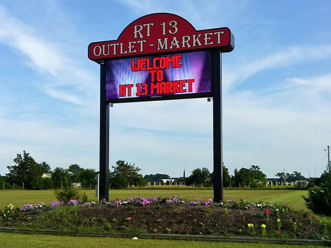 The sign says it all - welcome to a weekend institution where Delaware locals have been finding deals for decades.