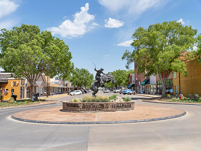 Park benches invite relaxation in Stillwater's community spaces. Free outdoor enjoyment is just one way this college town helps fixed incomes go further.