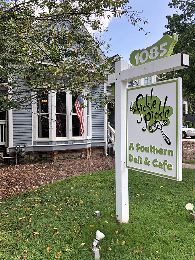 The name makes you smile, the food makes you swoon. This little green sign points to pickle paradise in historic Roswell.