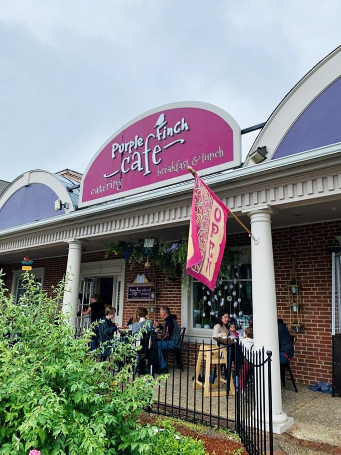 Those outdoor tables are prime real estate when the weather cooperates. Coffee tastes better with a side of fresh air.