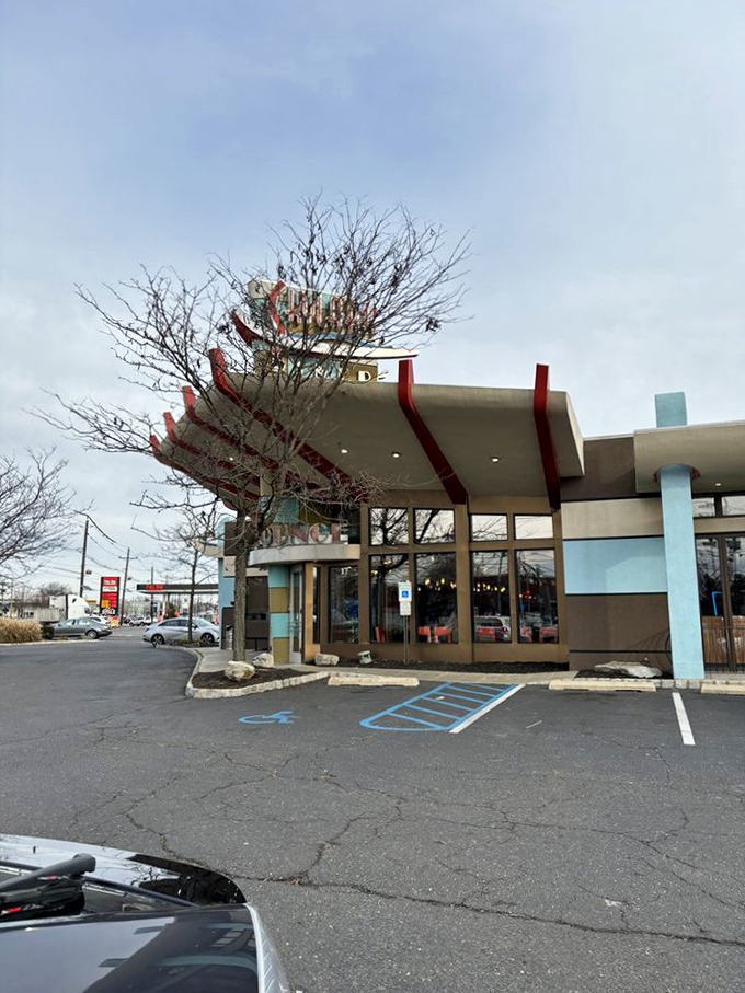 Is it a diner or an architectural landmark? The Skylark says "Why not both?" while serving up omelets that defy gravity.